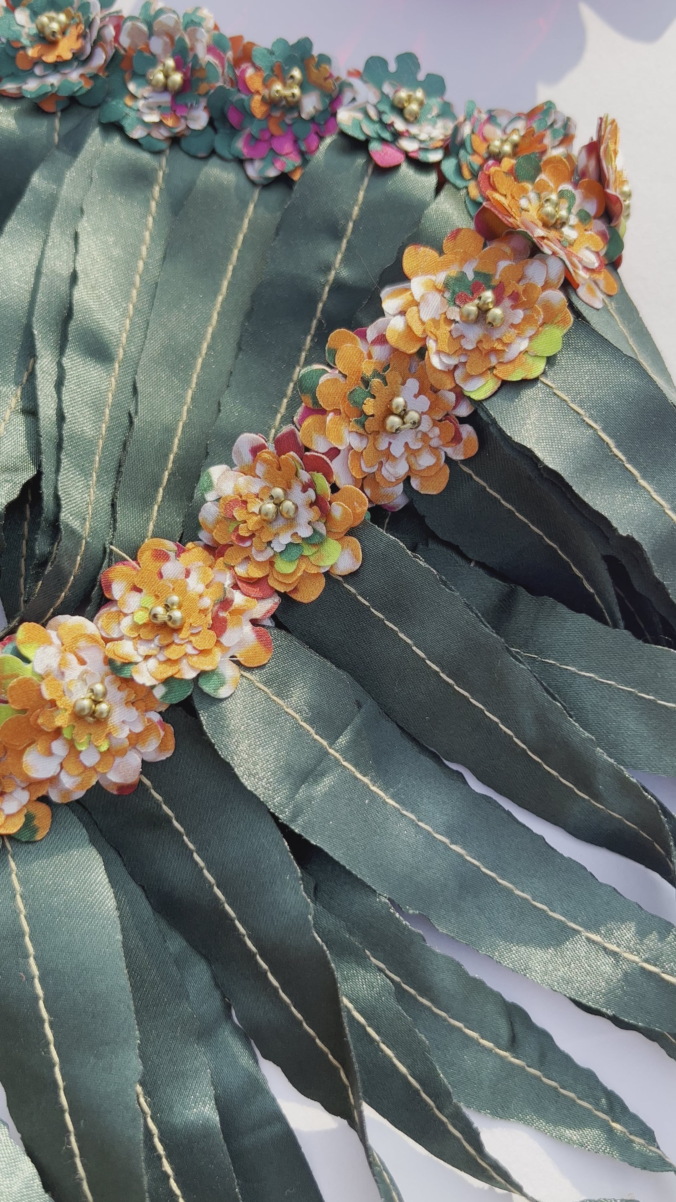 Asopalav Tradition X Maroon & Bottle Green Patola Lumba Toran: Two way ...