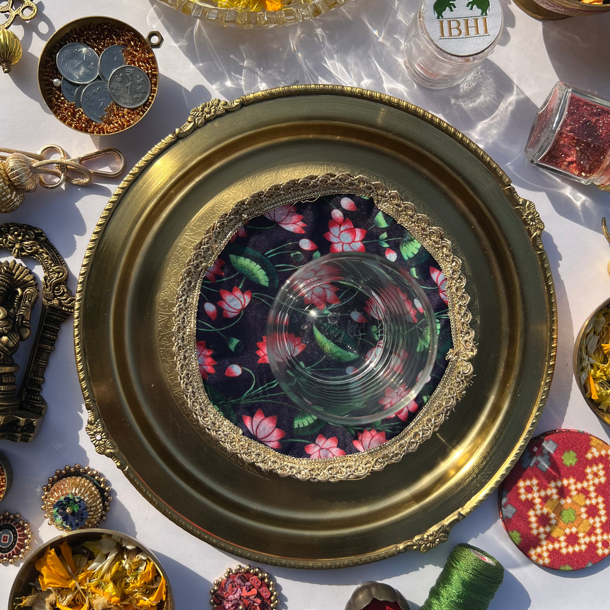 Fabric Coaster Rosie Rani Bandhej + Pink Colloquial Divine Pichwai – IBHI